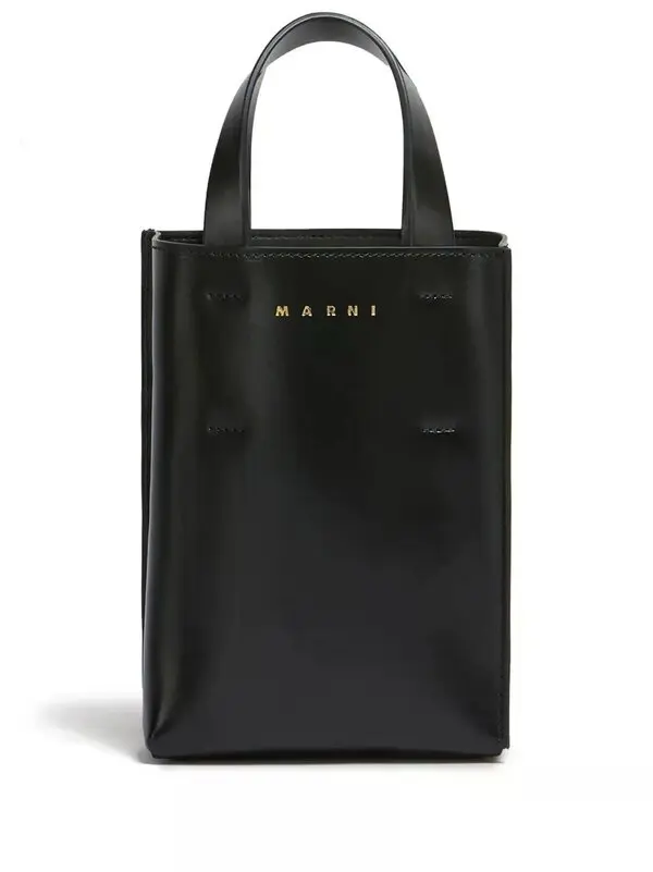 Marni Nano Museo Leather Tote Bag - Black