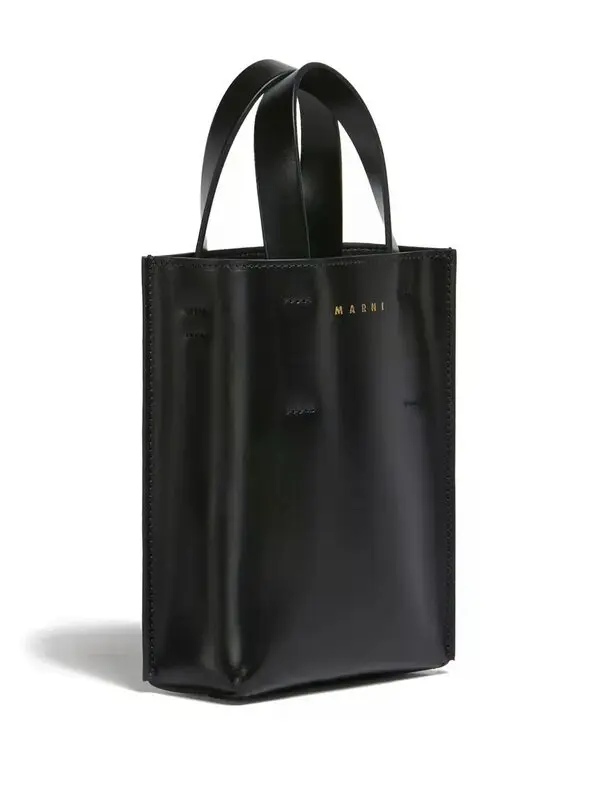Marni Nano Museo Leather Tote Bag - Black