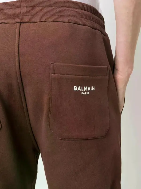 Balmain Logo-print Track Shorts - Brown