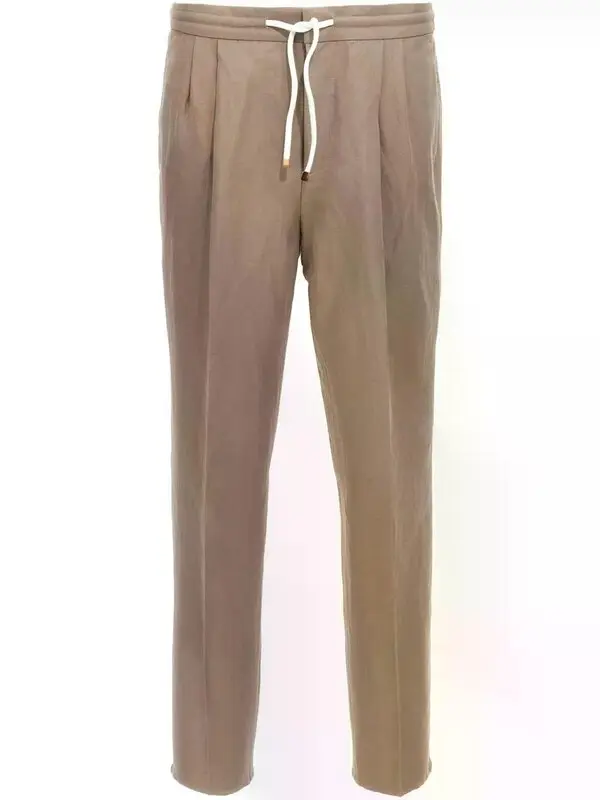 Brunello Cucinelli Linen Trousers - Brown
