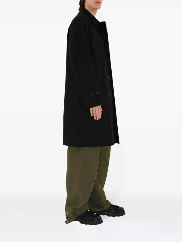 Burberry Pointed Collar Gabardine Coat - Black