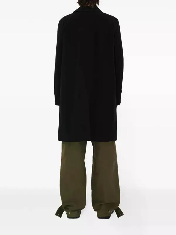 Burberry Pointed Collar Gabardine Coat - Black