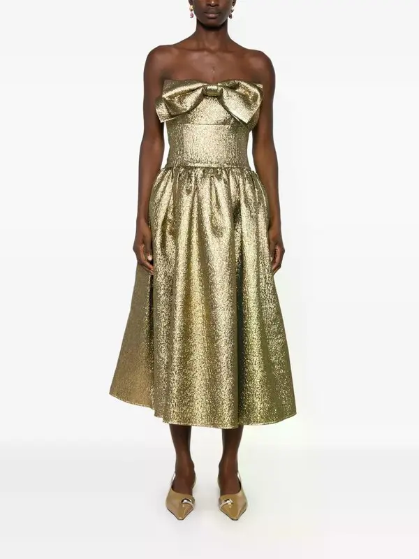 SELF-PORTRAIT Metallic Midi Dress