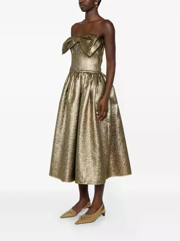 SELF-PORTRAIT Metallic Midi Dress