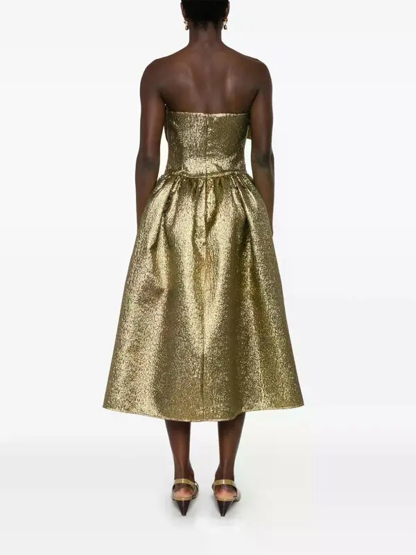 SELF-PORTRAIT Metallic Midi Dress
