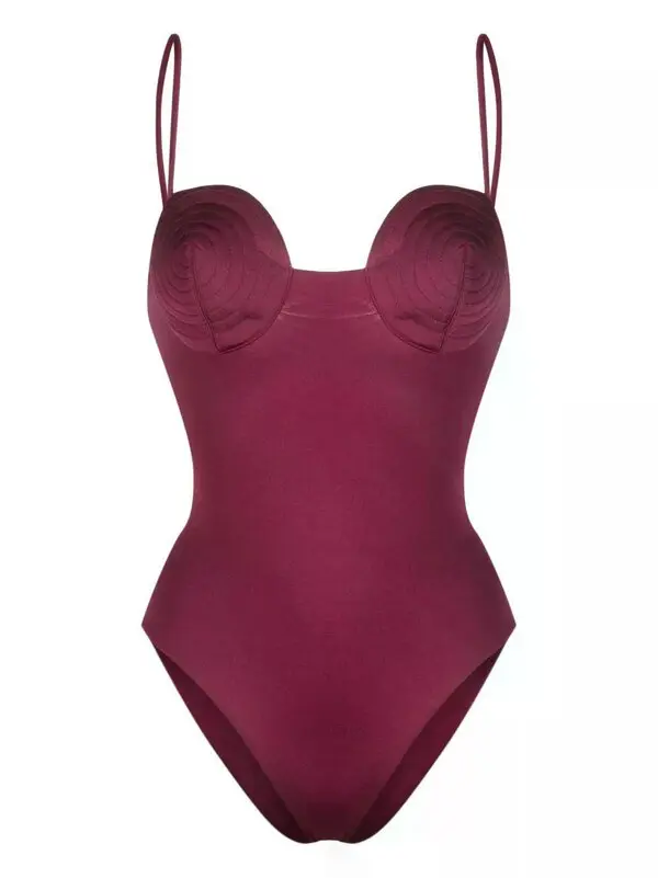 NOIRE SWIMWEAR Tonal-stitch Detail One-piece Swimsuit - Pink