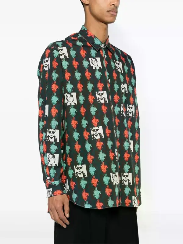Comme Des Garçons Andy Warhol-print Cotton Shirt - Black