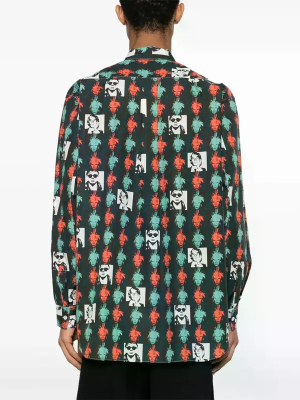 Comme Des Garçons Andy Warhol-print Cotton Shirt - Black