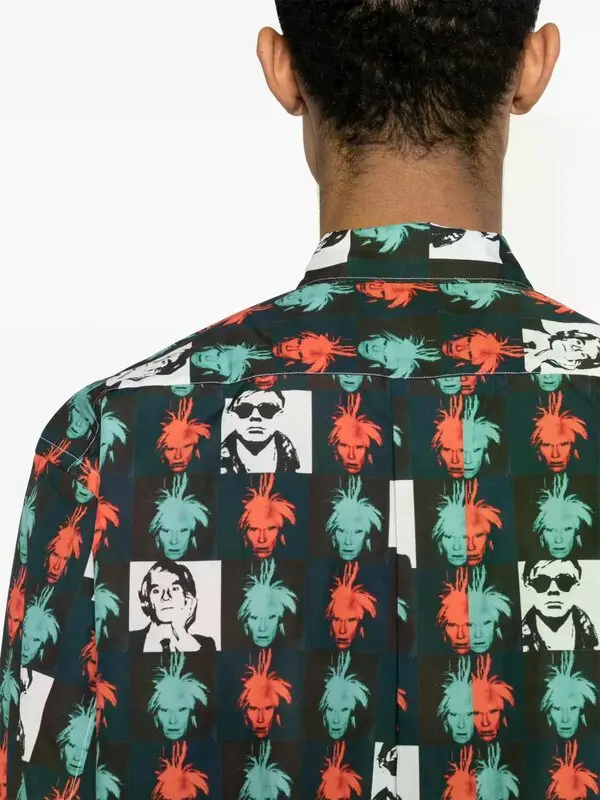 Comme Des Garçons Andy Warhol-print Cotton Shirt - Black