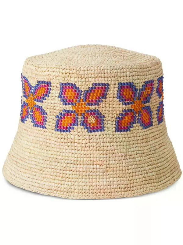 MAISON MICHEL Lila Bucket Hat - Neutrals