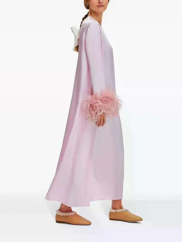 Sleeper Suzi Detachable Feather-cuffs Maxi Dress