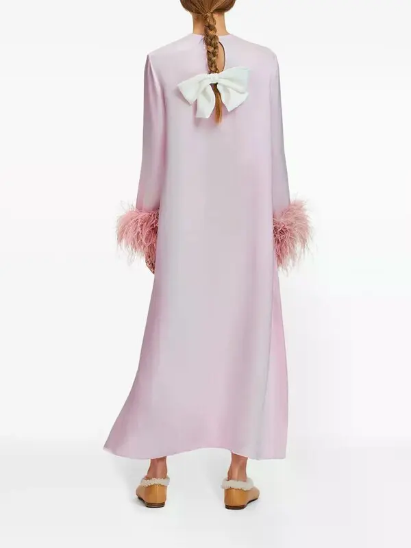 Sleeper Suzi Detachable Feather-cuffs Maxi Dress