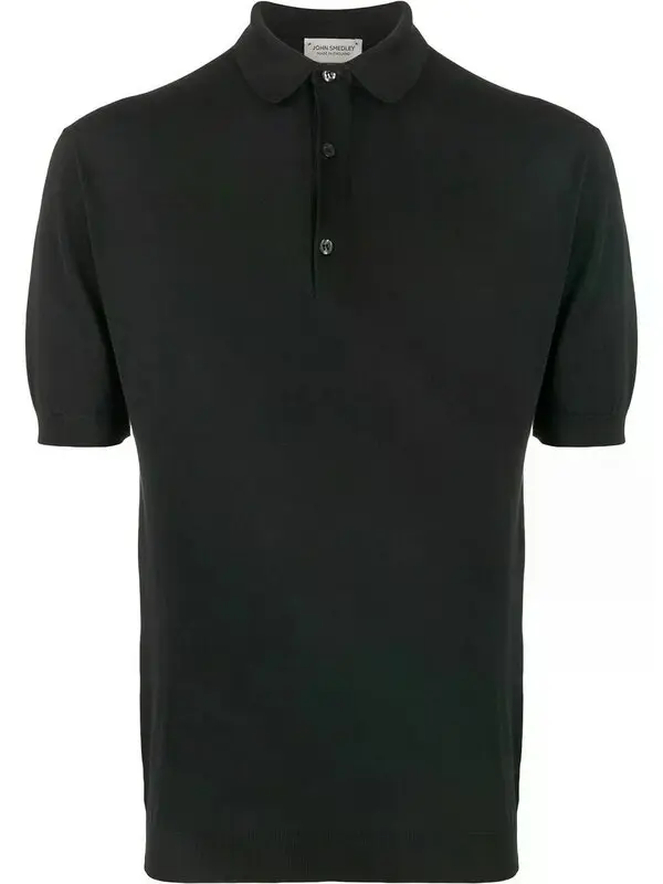 John Smedley Short Sleeve Polo Shirt - Black