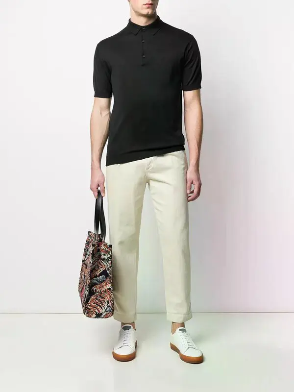 John Smedley Short Sleeve Polo Shirt - Black