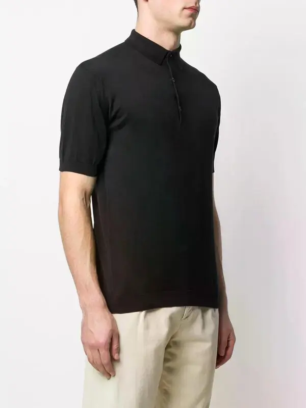 John Smedley Short Sleeve Polo Shirt - Black