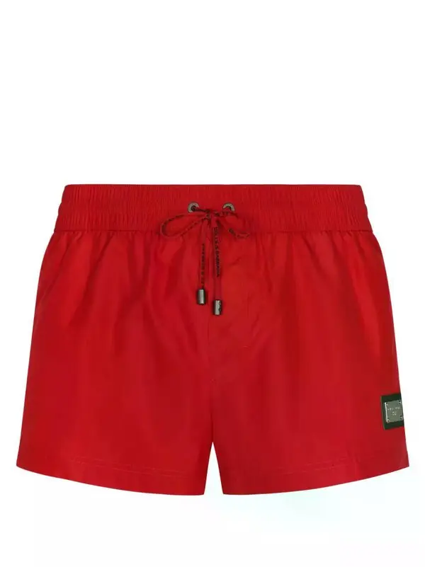 Dolce & Gabbana Logo-plaque Swim Shorts - Red