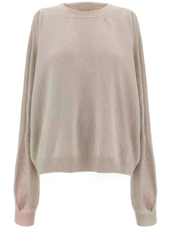 RAMAEL Crew Neck Long Sleeve Sweater With Cut-out Detail