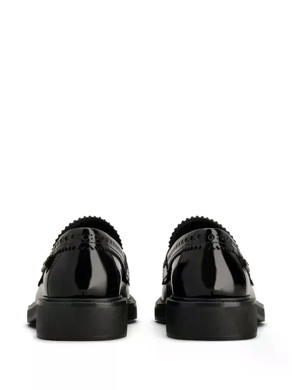 TOD'S Brogue-trim Leather Loafers - Black
