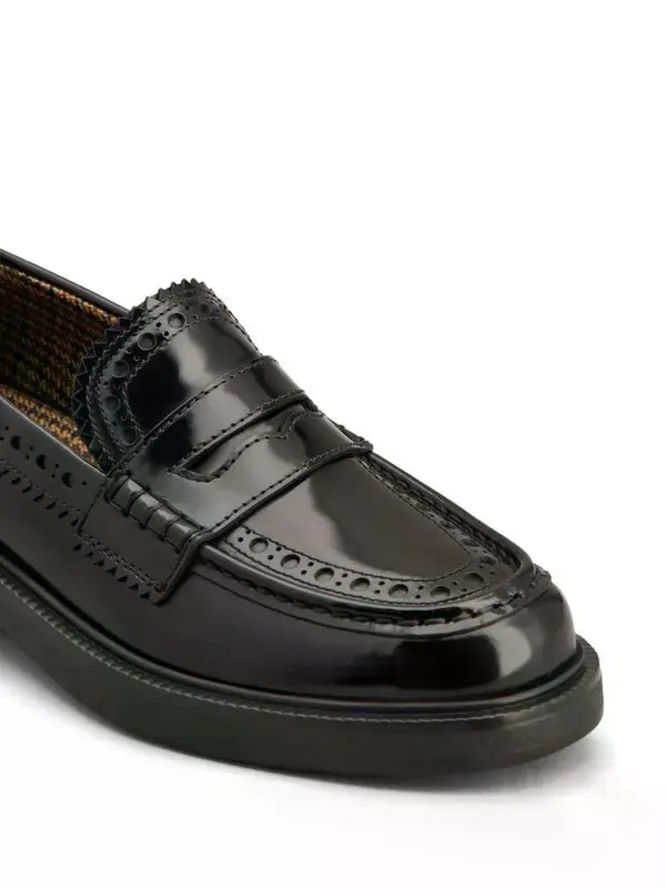 TOD'S Brogue-trim Leather Loafers - Black