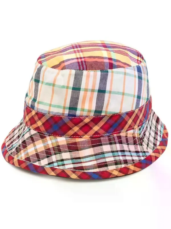 MADISON MAISON Check-pattern Cotton Bucket Hat - Red
