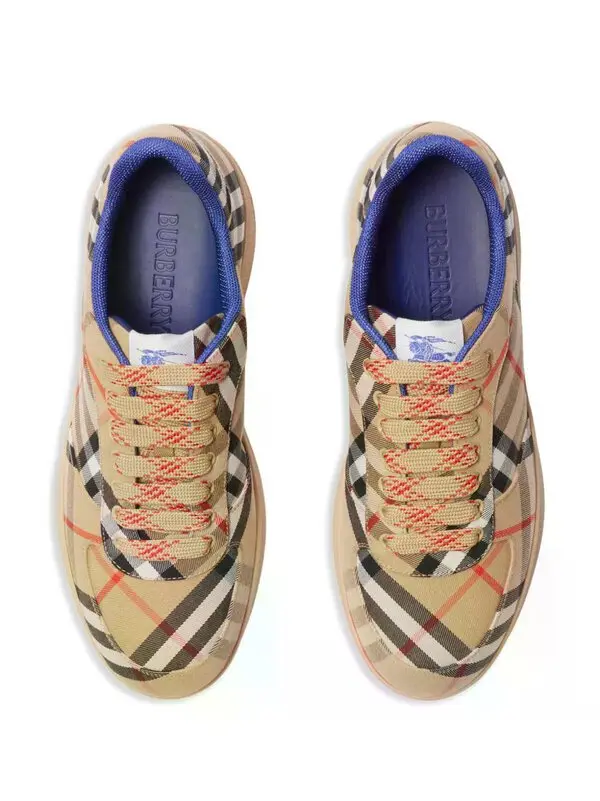 Burberry Check Lace-up Sneakers - Neutrals