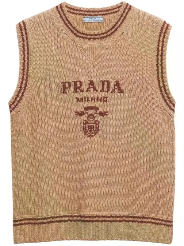 Prada Intarsia Ribbed Vest