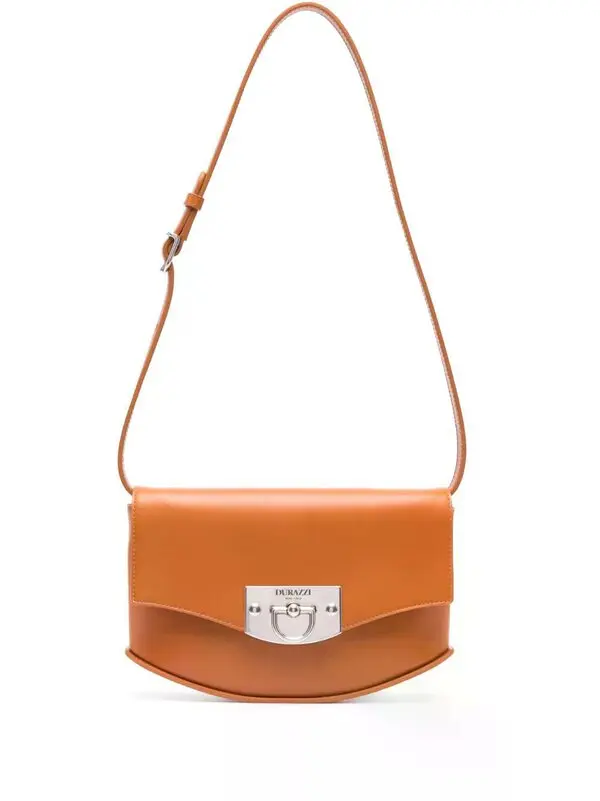 DURAZZI MILANO Logo-engraved Leather Shoulder Bag - Silver