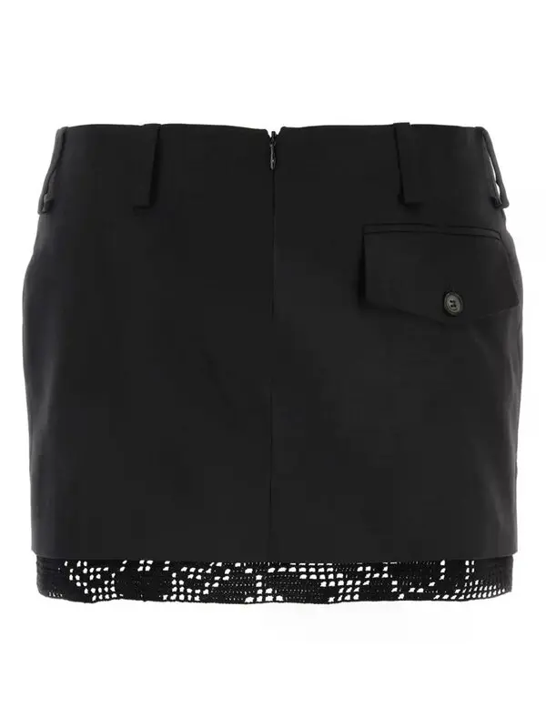 Magda Butrym Silk Mini Skirt With Crochet Trim