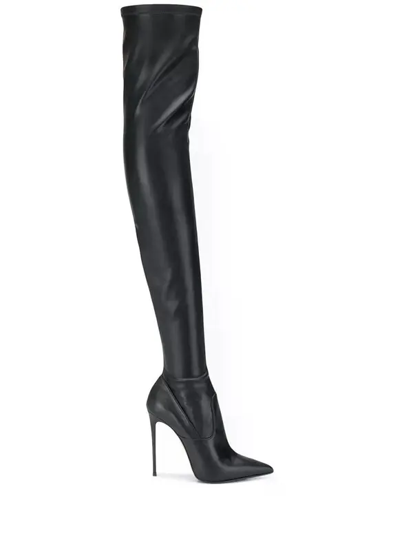 LE SILLA Eva Thigh-high Leather Boots - Black