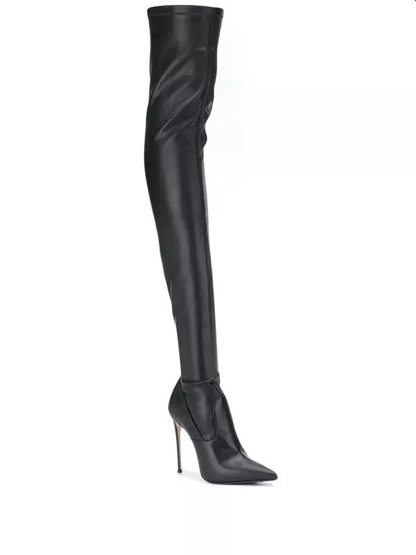 LE SILLA Eva Thigh-high Leather Boots - Black