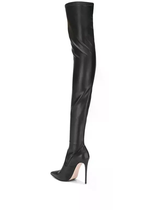 LE SILLA Eva Thigh-high Leather Boots - Black