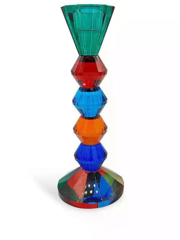 LES-OTTOMANS Crystal Candle Holder - Green