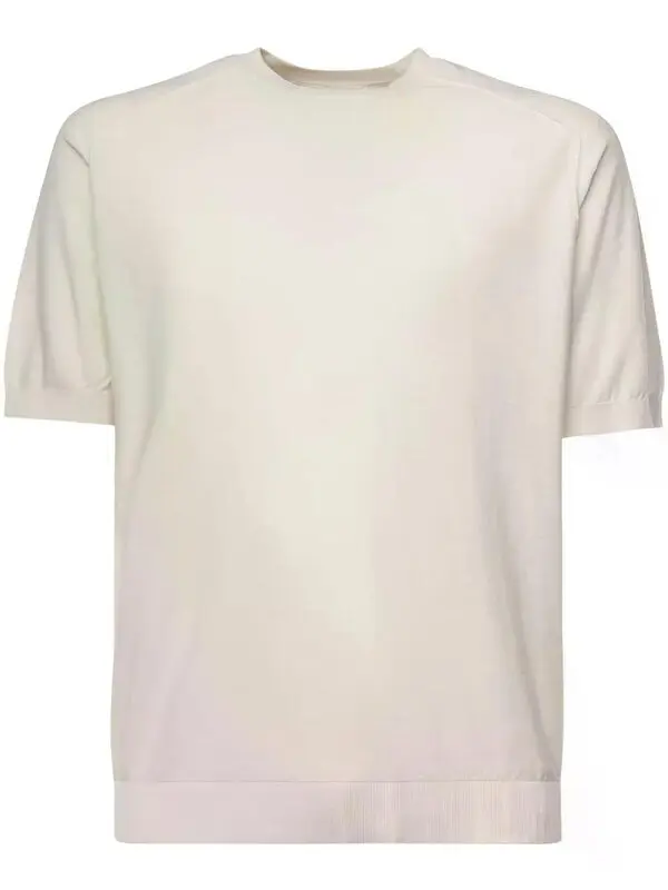 Eleventy Fine-knit Crew Neck T-shirt - Neutrals