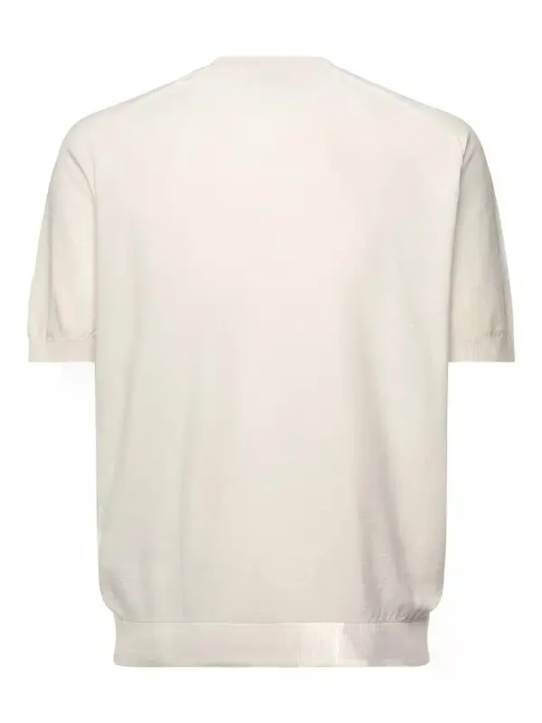 Eleventy Fine-knit Crew Neck T-shirt - Neutrals