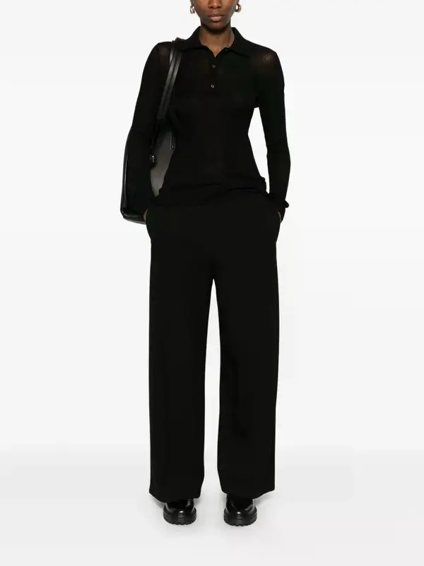 Moncler Fine-ribbed Polo Top