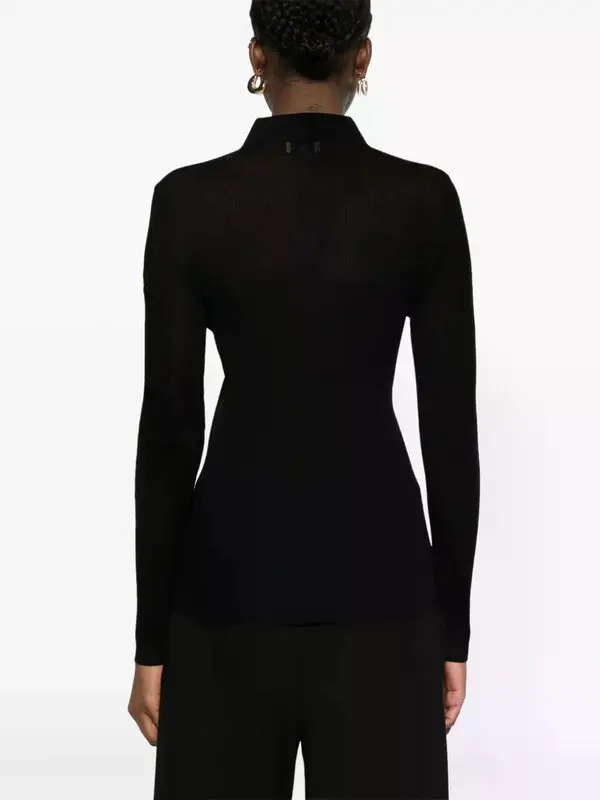Moncler Fine-ribbed Polo Top