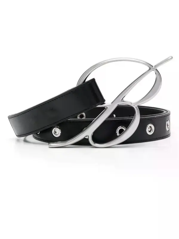 Blumarine Logo-buckle Leather Belt - Black