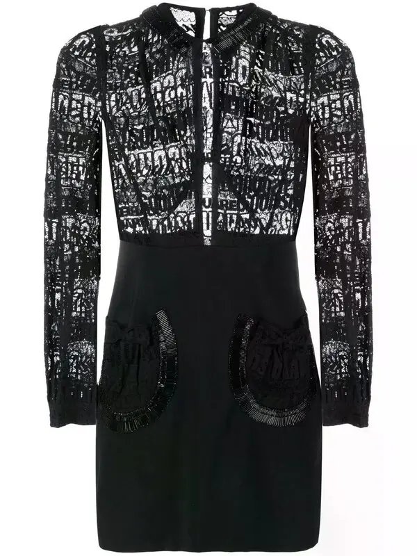 Dsquared2 Lace Long-sleeve Minidress - Black