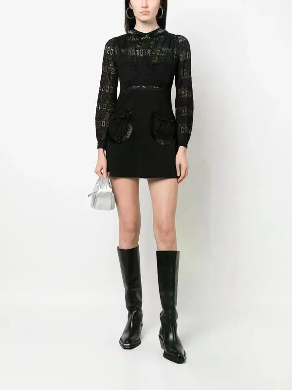 Dsquared2 Lace Long-sleeve Minidress - Black
