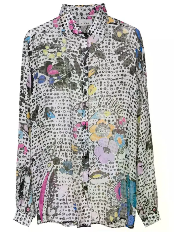AMIR SLAMA Graphic-print Silk Shirt