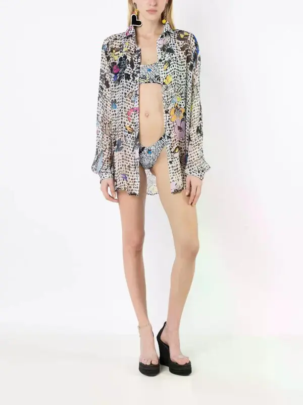 AMIR SLAMA Graphic-print Silk Shirt
