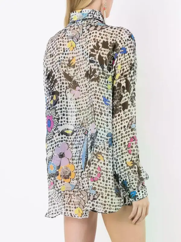 AMIR SLAMA Graphic-print Silk Shirt