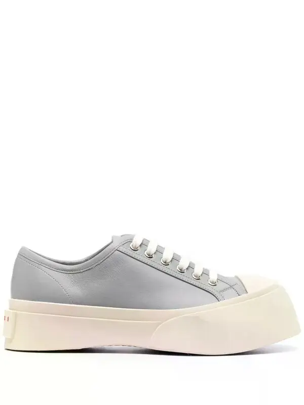 Marni Pablo Leather Flatform Sneakers - Grey