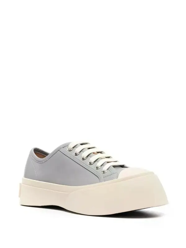 Marni Pablo Leather Flatform Sneakers - Grey
