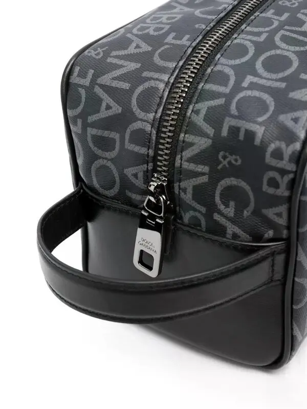 Dolce & Gabbana Logo-print Leather Wash Bag