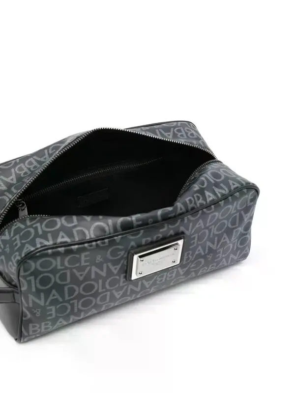 Dolce & Gabbana Logo-print Leather Wash Bag