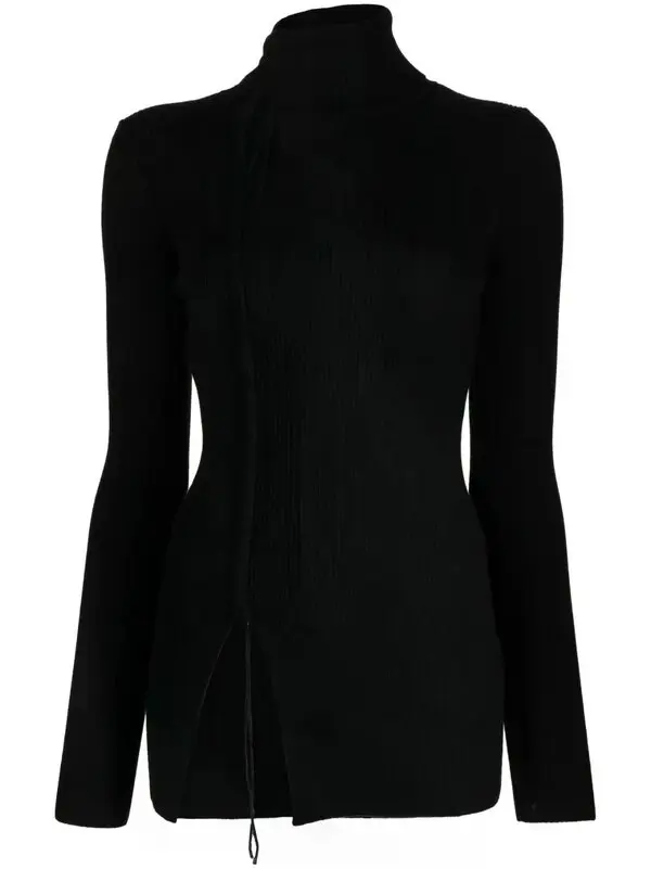 Y’s Front-slit Wool Knitted Top