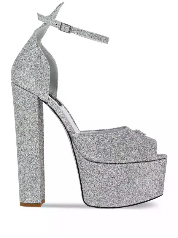 Philipp Plein 120mm Glitter-detailing Leather Sandals