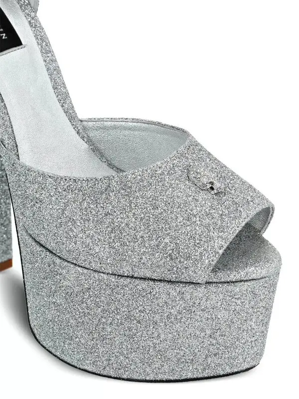Philipp Plein 120mm Glitter-detailing Leather Sandals