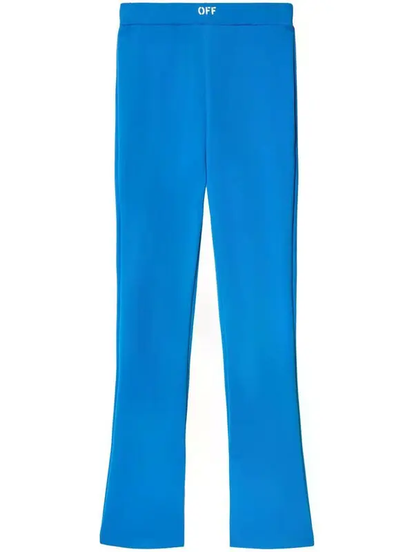 Off-White Logo-waistband Flared Leggings - Blue